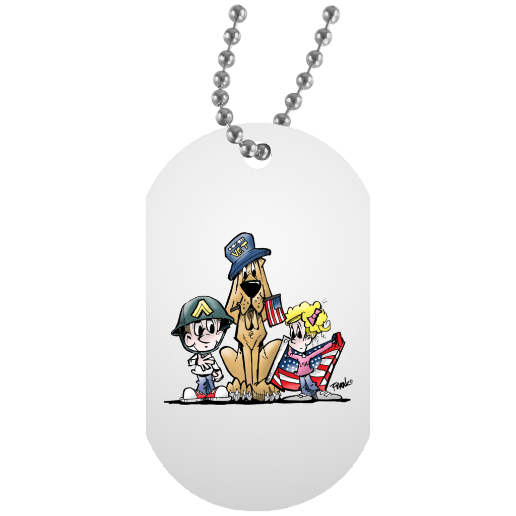 Veterans Day Hound White Dog Tag Necklace The Bloodhound Shop